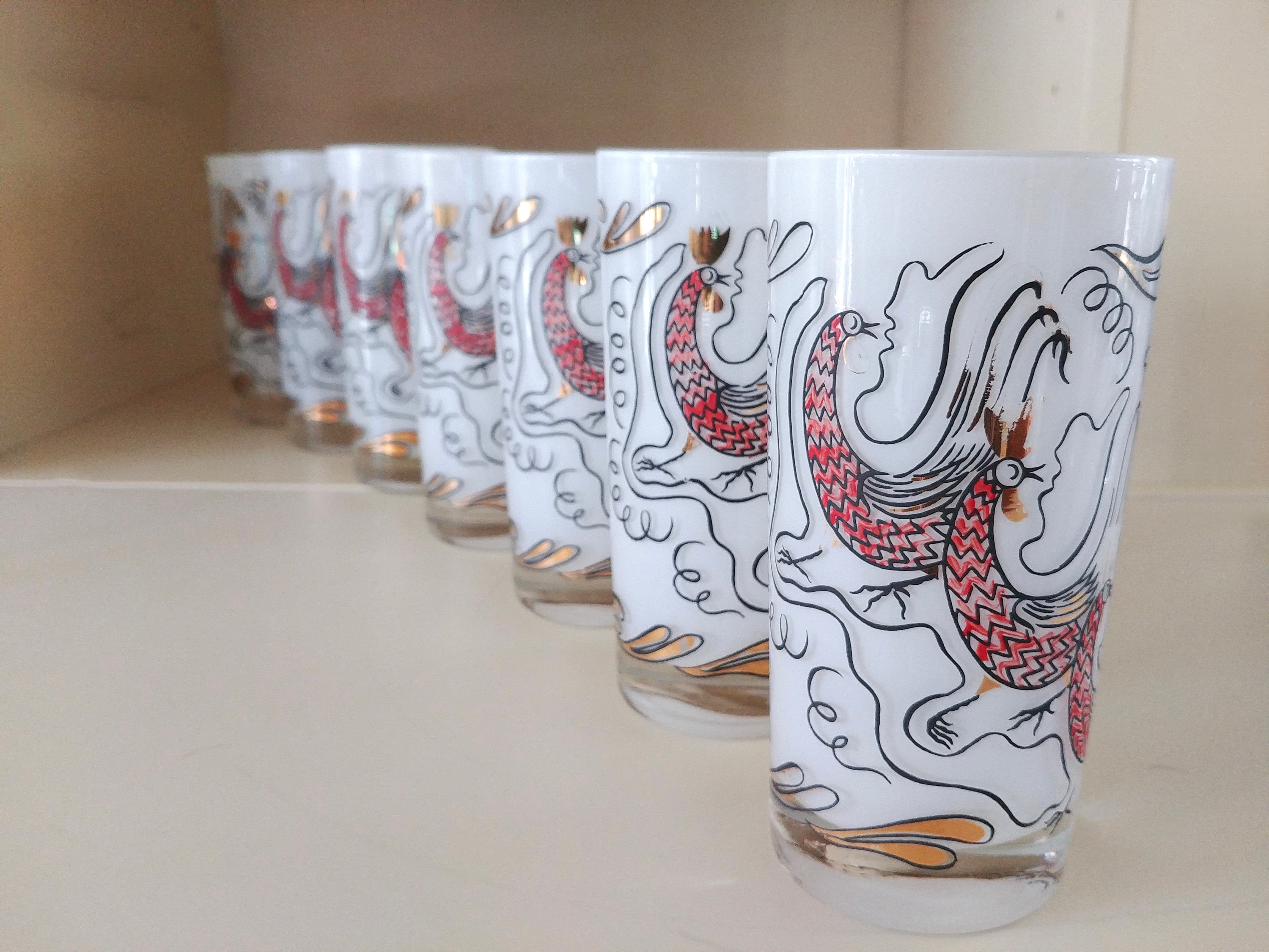 MCM Frosted Cocktail Glasses - Etsy