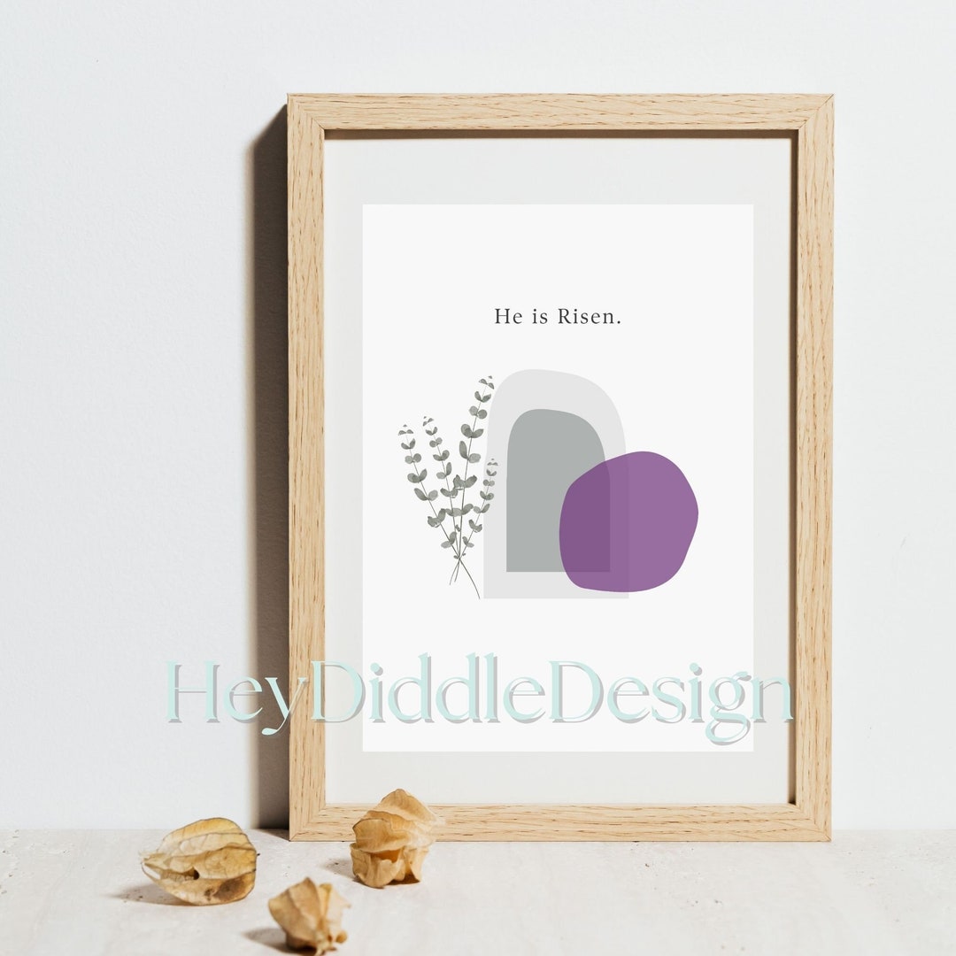 Easter Wall Art Easter Printables Easter Decor Spring Wall Art He is ...