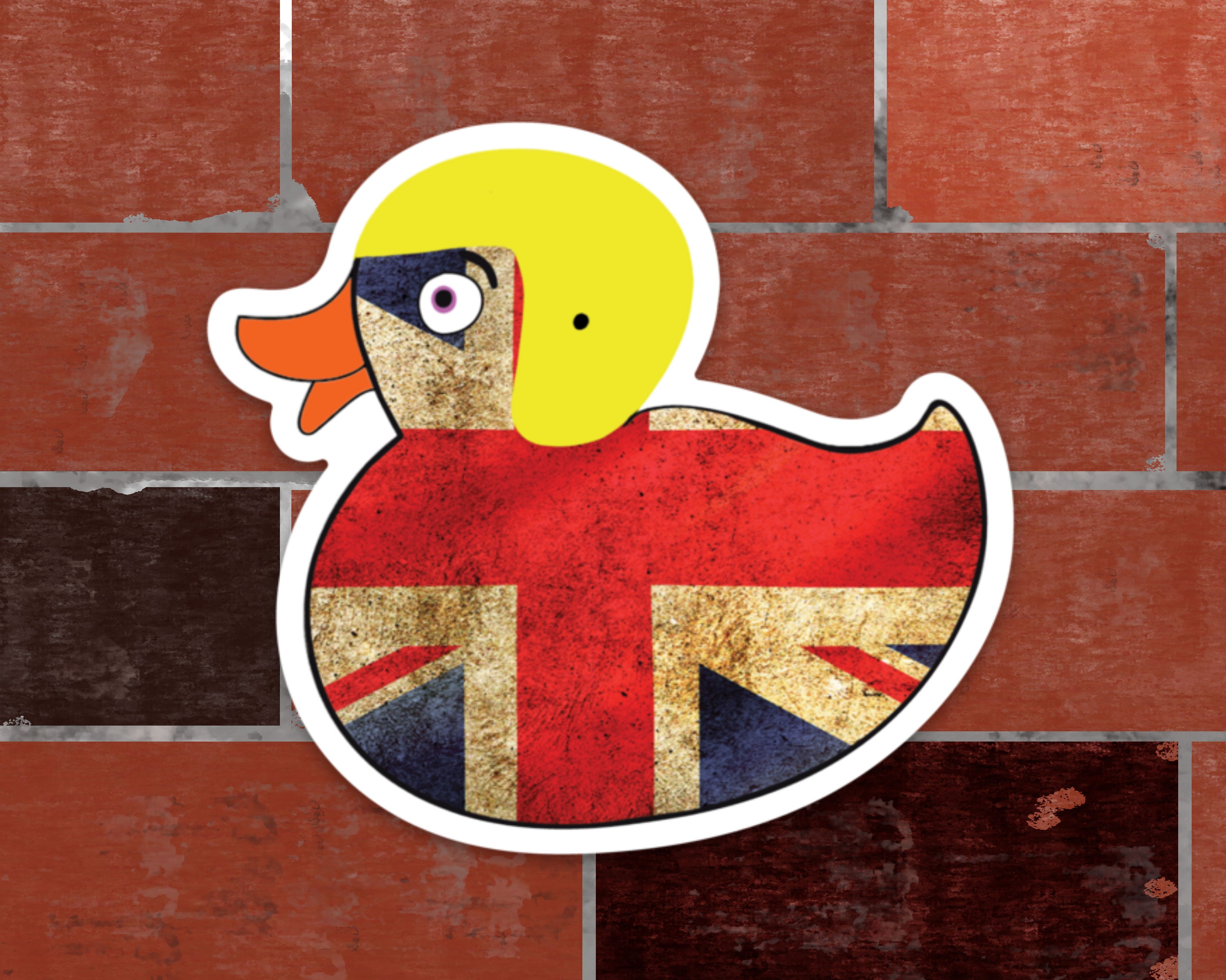 Union Jack Racing Duck Sticker - Etsy