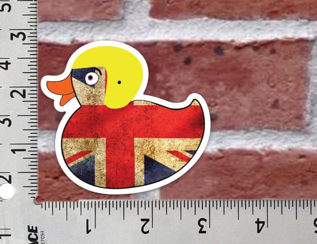 Union Jack Racing Duck Sticker - Etsy