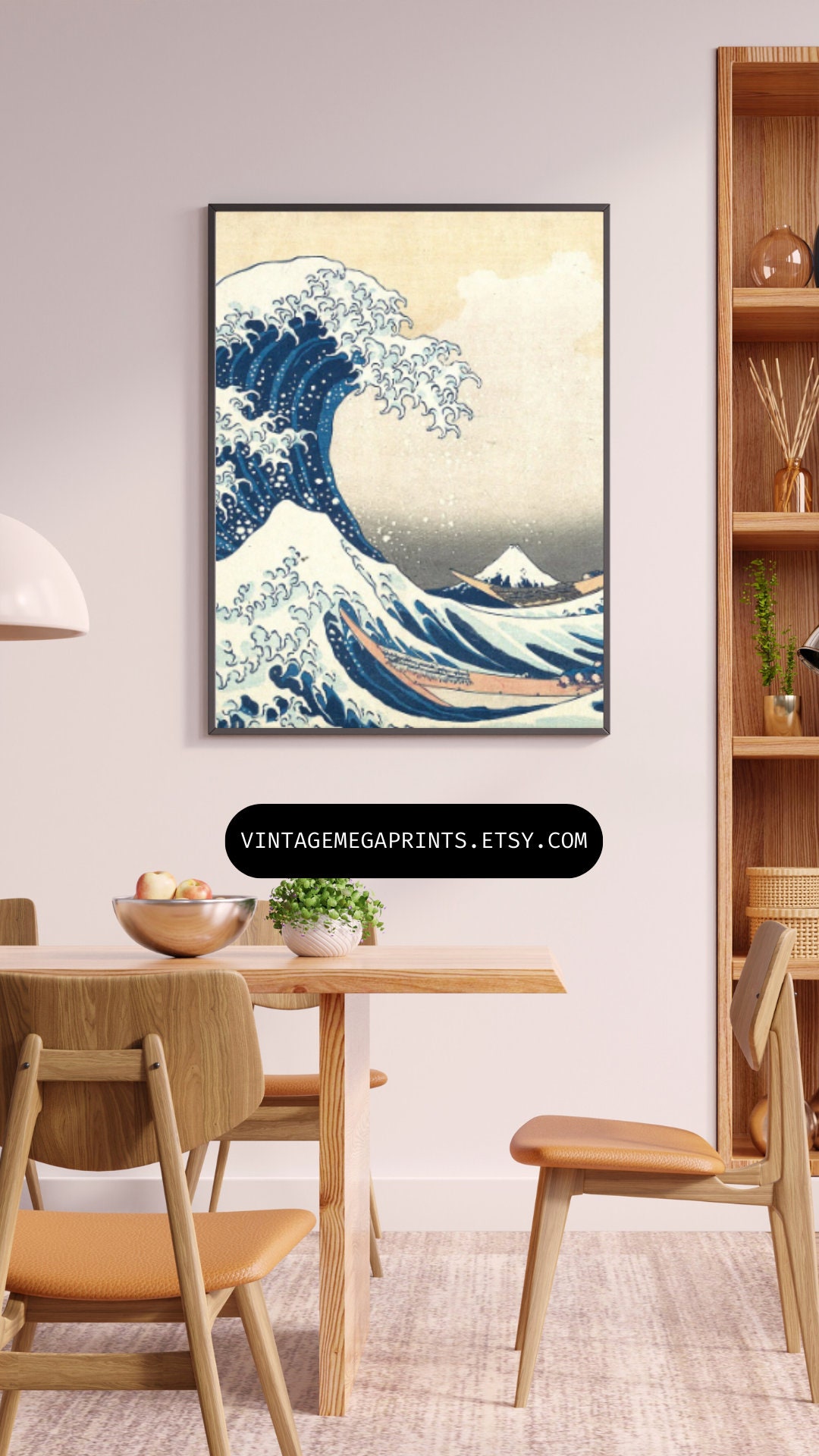 Tsunami Print by Hokusai. - Etsy