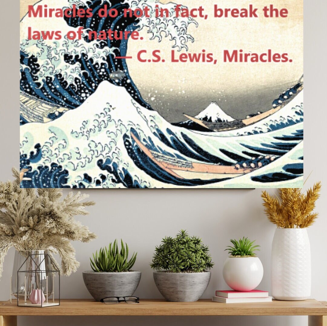 Tsunami by Hokusai With C.S. Lewis Message - Etsy