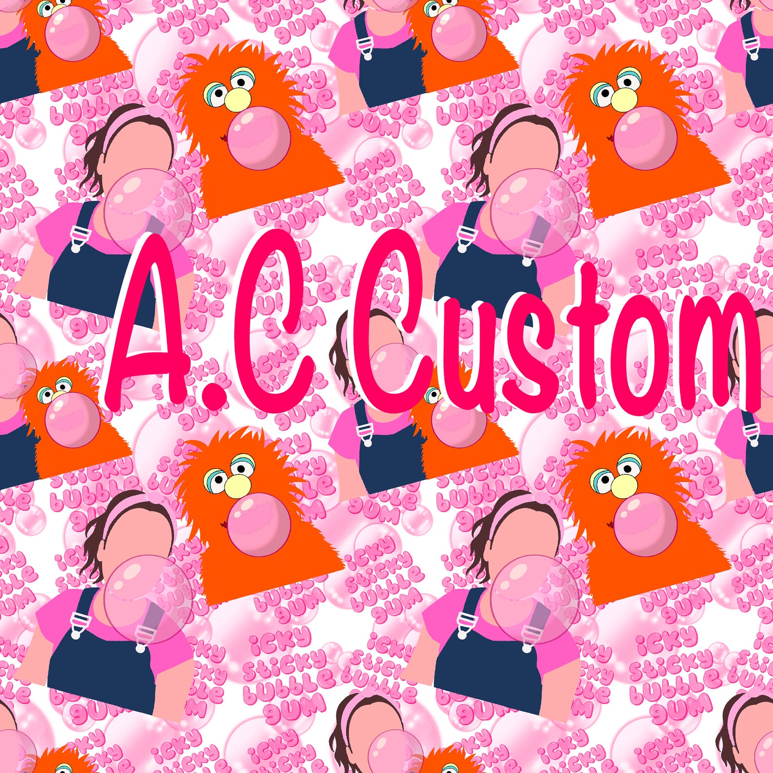 Ms Rachel Icky Sticky Bubble Gum Seamless Pattern Icky Sticky Png ...