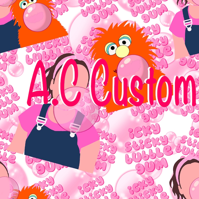 Ms Rachel Icky Sticky Bubble Gum Seamless Pattern Icky Sticky Png ...