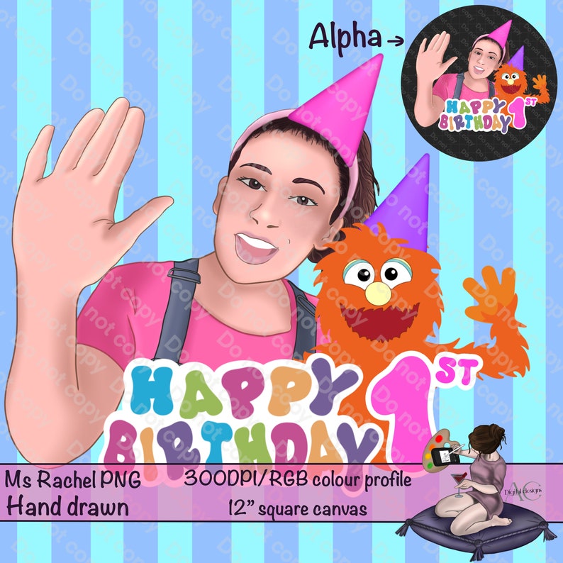 Ms Rachel Happy Birthday PNG Bundle, 1st 2nd 3rd 4th and 5th Birthday ...