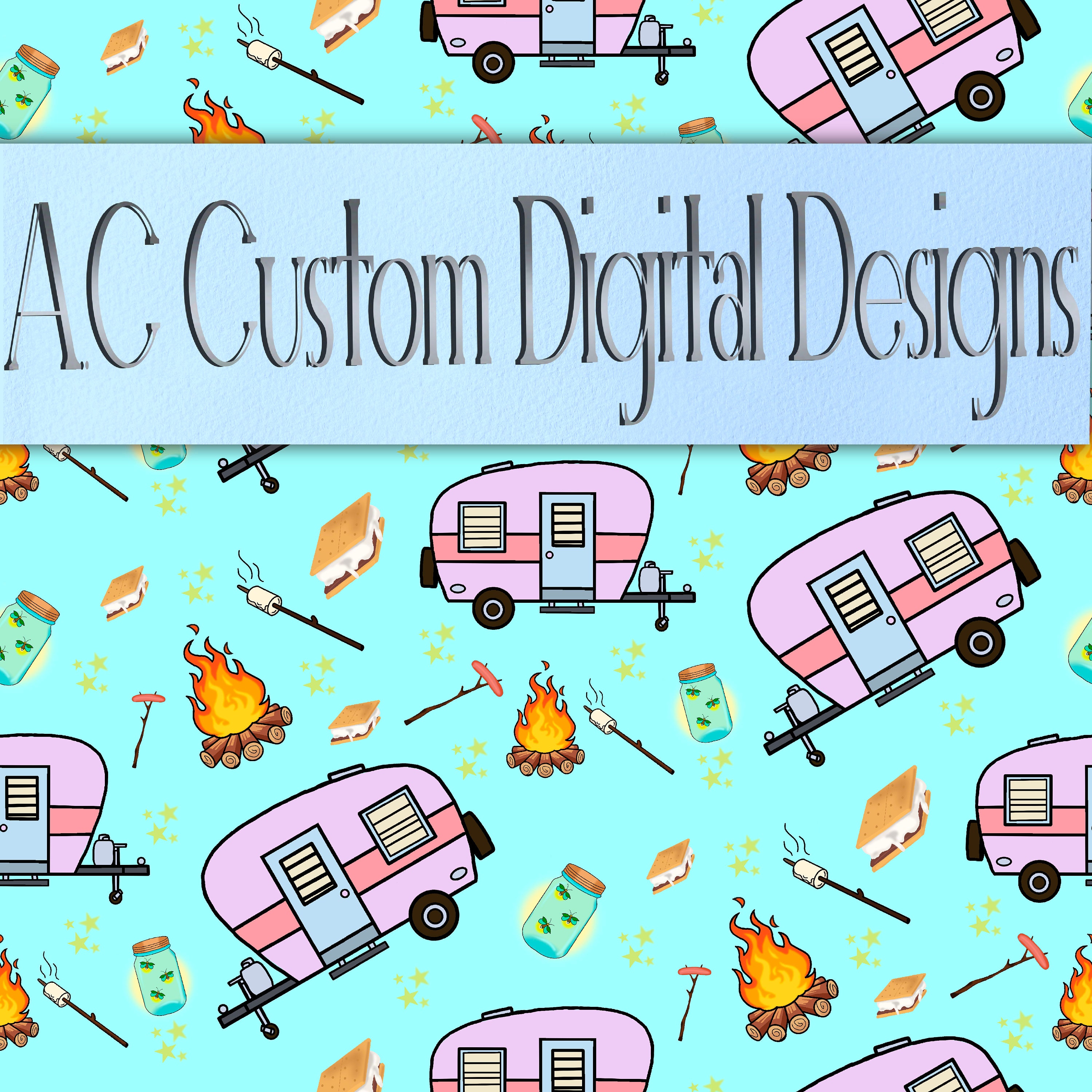 Seamless Camping Loving Pattern Camp Camper Lover I Camp Fire ...