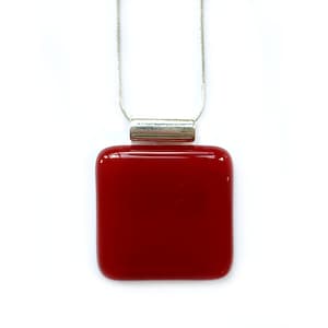 Shimmering Red Fused Glass Pendant Statement Piece - Etsy