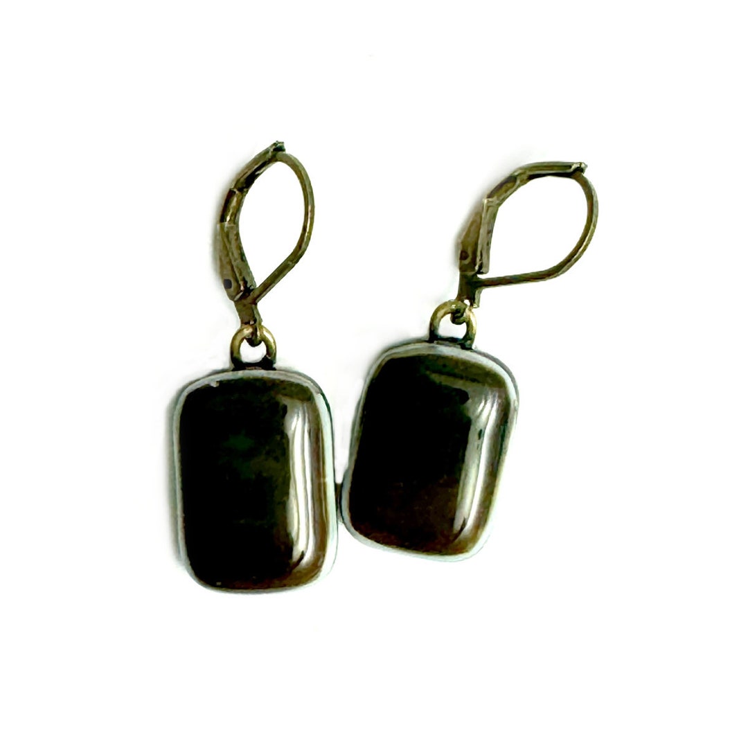 Earth Colored Streaky Glass Fused Glass Dangle Earrings - Etsy