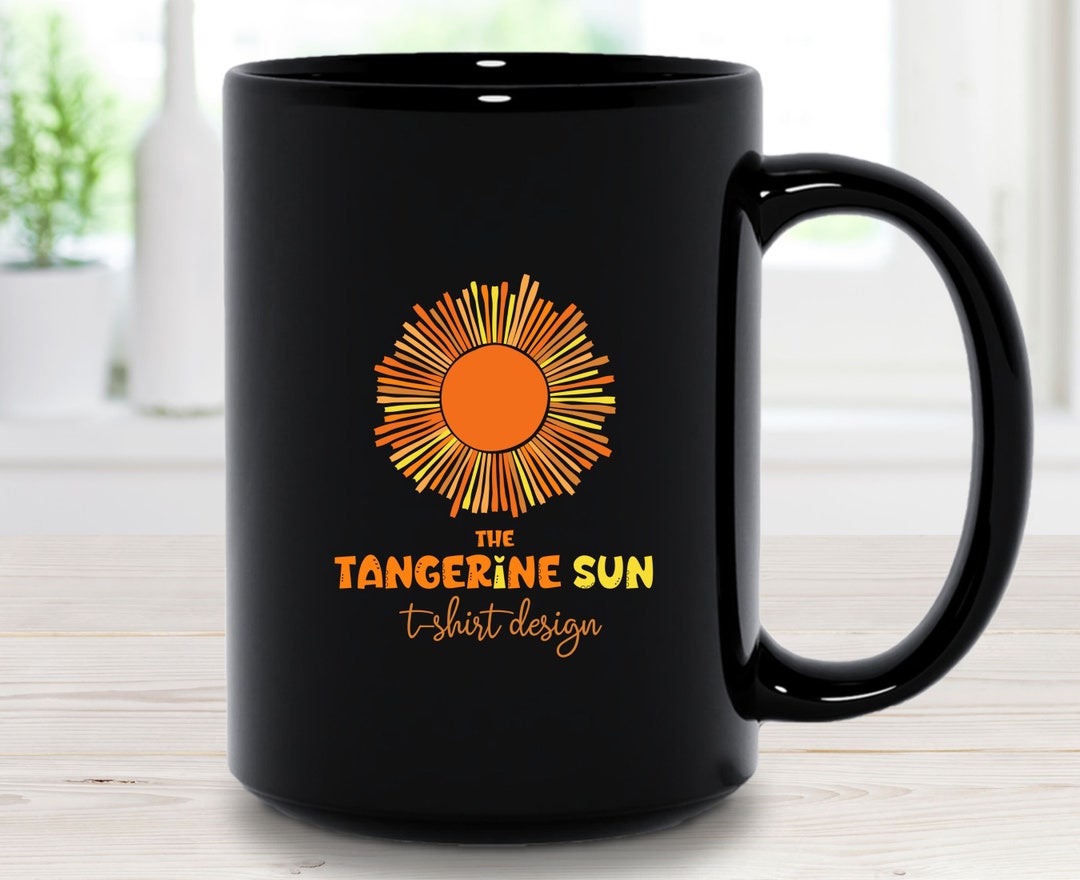 Sun Logo Design Black 15 Oz. Mug "tangerine Sun T-shirt Design" Cup ...