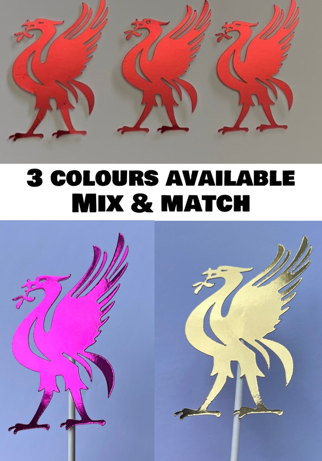 10 X Liverpool Cupcake Toppers - Etsy