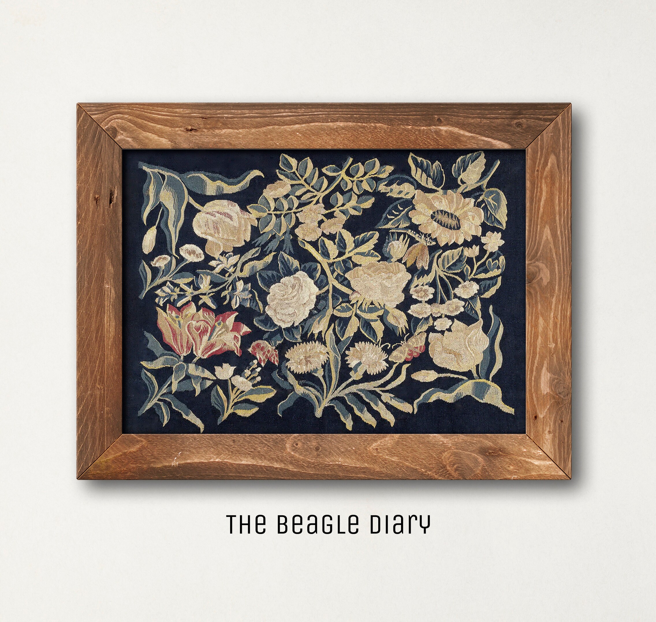 Vintage Textile Wall Art/ Antique Floral Pattern/ Vintage Rug Print ...