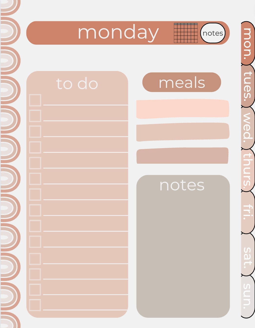 Minimalist boho Planner WEEKLY AND DAILY Planner Ransonsdesigns Adhd ...