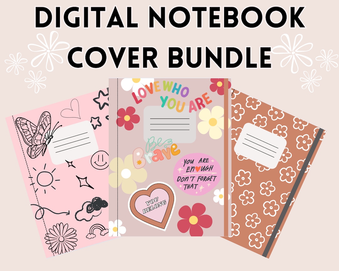 Digital Notebook Covers | Doodle and Sticker Theme | BUNDLE PACK ...