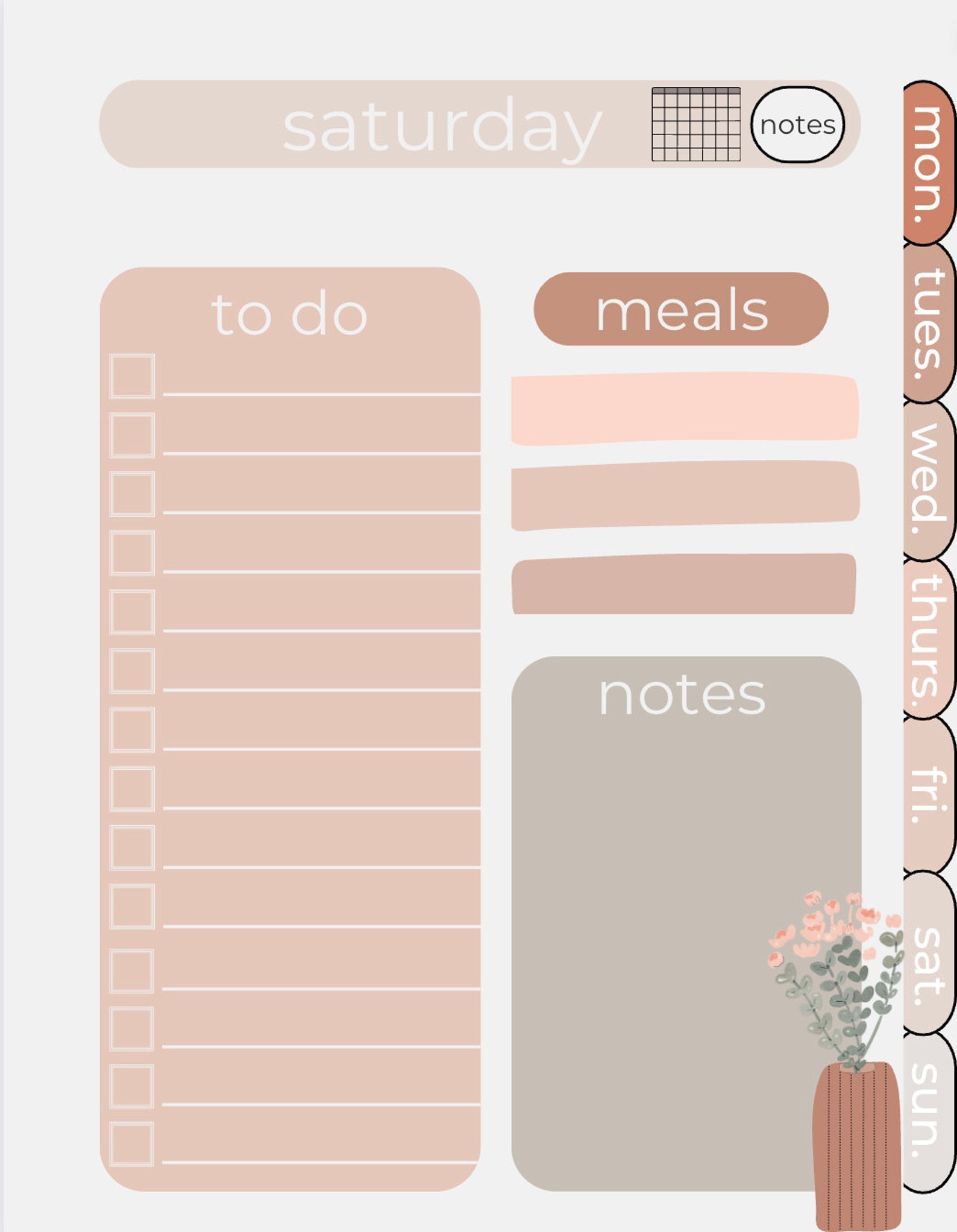 Minimalist boho Planner WEEKLY AND DAILY Planner Ransonsdesigns Adhd ...