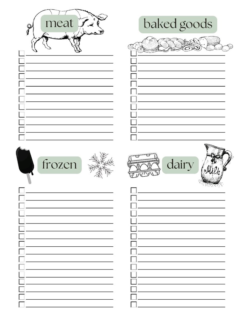 Grocery/shopping List "sketchy Food" Design | Goodnotes and Remarkable ...