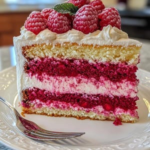 Raspberry Cream Cake Recipe | Layered Vanilla Cake (printable PDF) - Etsy