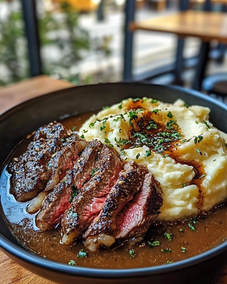 Pan-seared Steak & Mashed Potatoes Recipe | Easy Dinner PDF | Printable ...