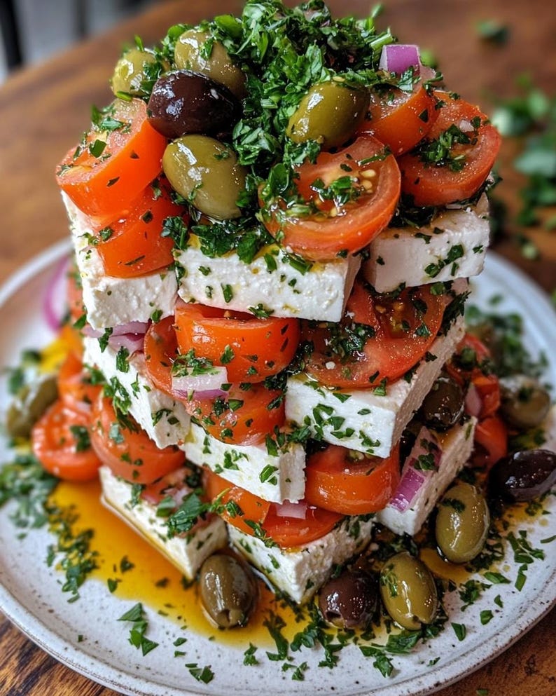 Best Recipe for Greek Salad Stack - Etsy