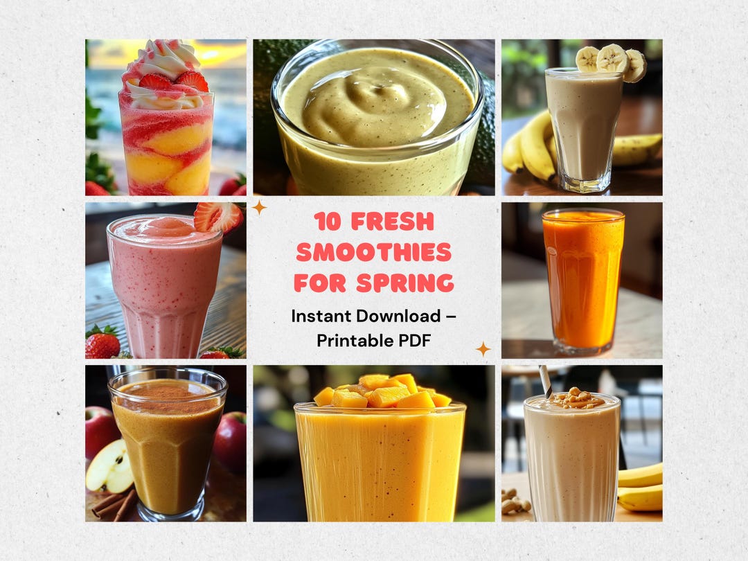 10 Fresh Smoothies for Spring – Printable Recipe Pack PDF – Healthy ...
