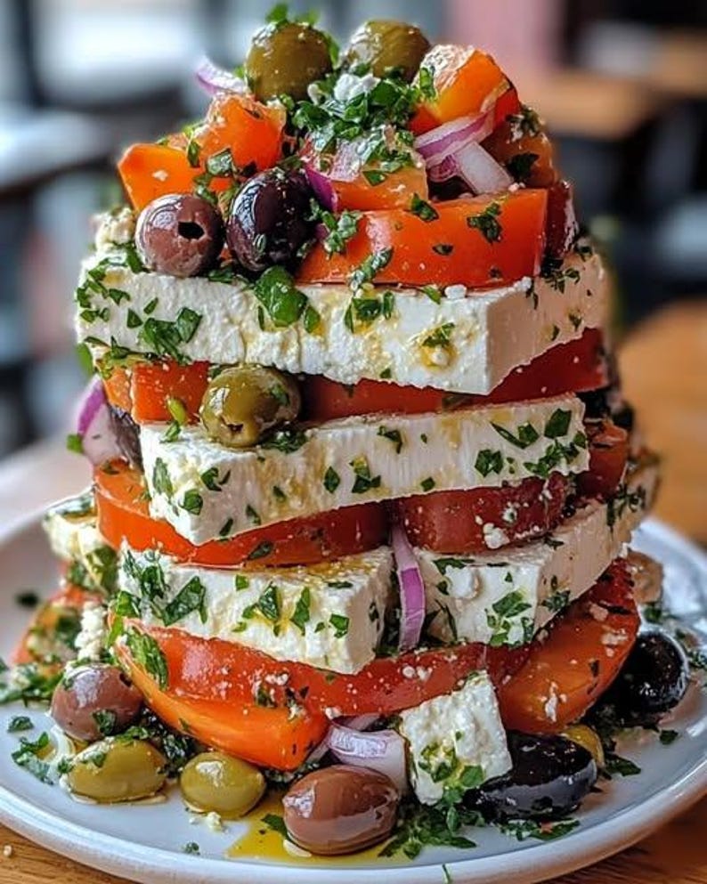 Best Recipe for Greek Salad Stack - Etsy