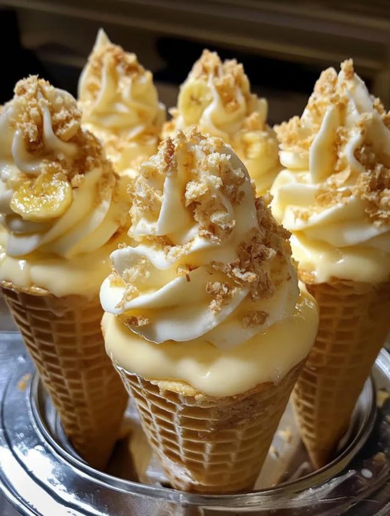 The Best Recipe for Banana Pudding Cheesecake Cones - Etsy Canada