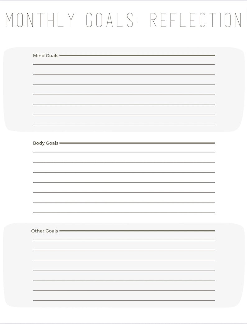 Monthly Goal and Habit Journal - Etsy