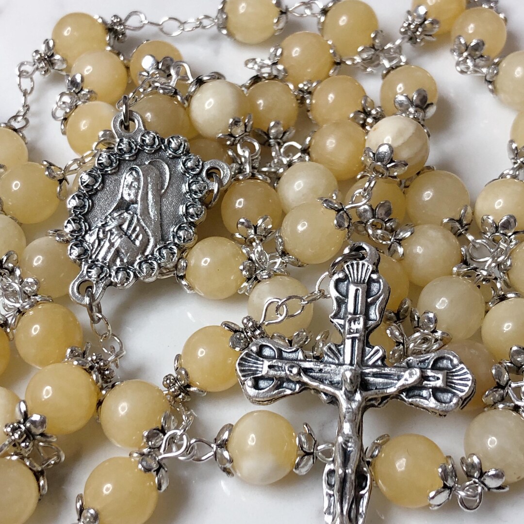 Handmade Yellow Jade Rosary - Etsy
