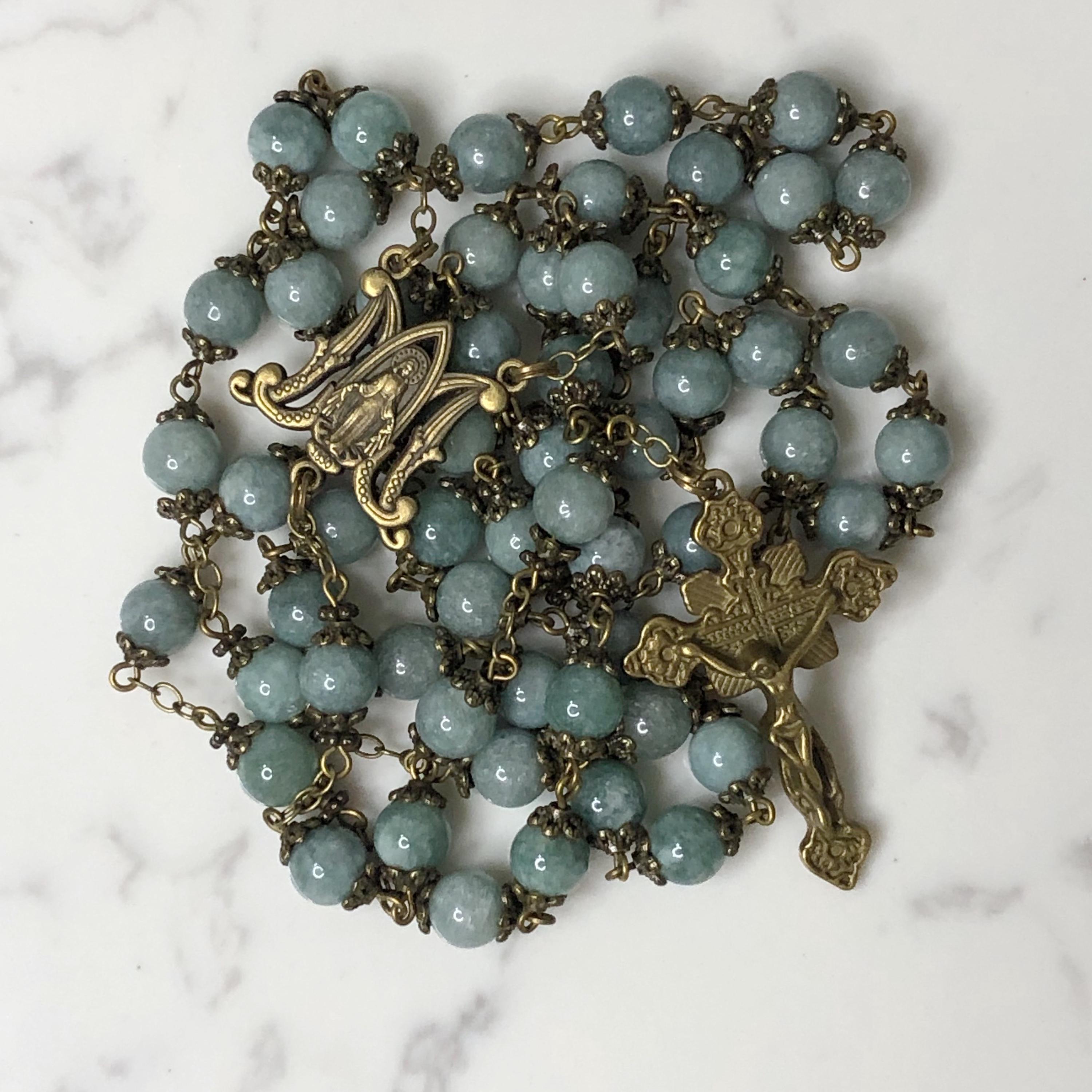 Handmade Green Jade Rosary - Etsy