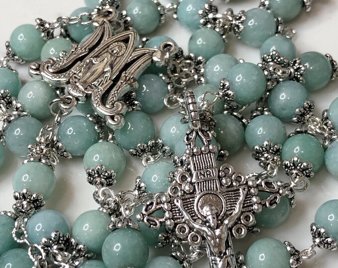 Handmade Green Jade Rosary - Etsy