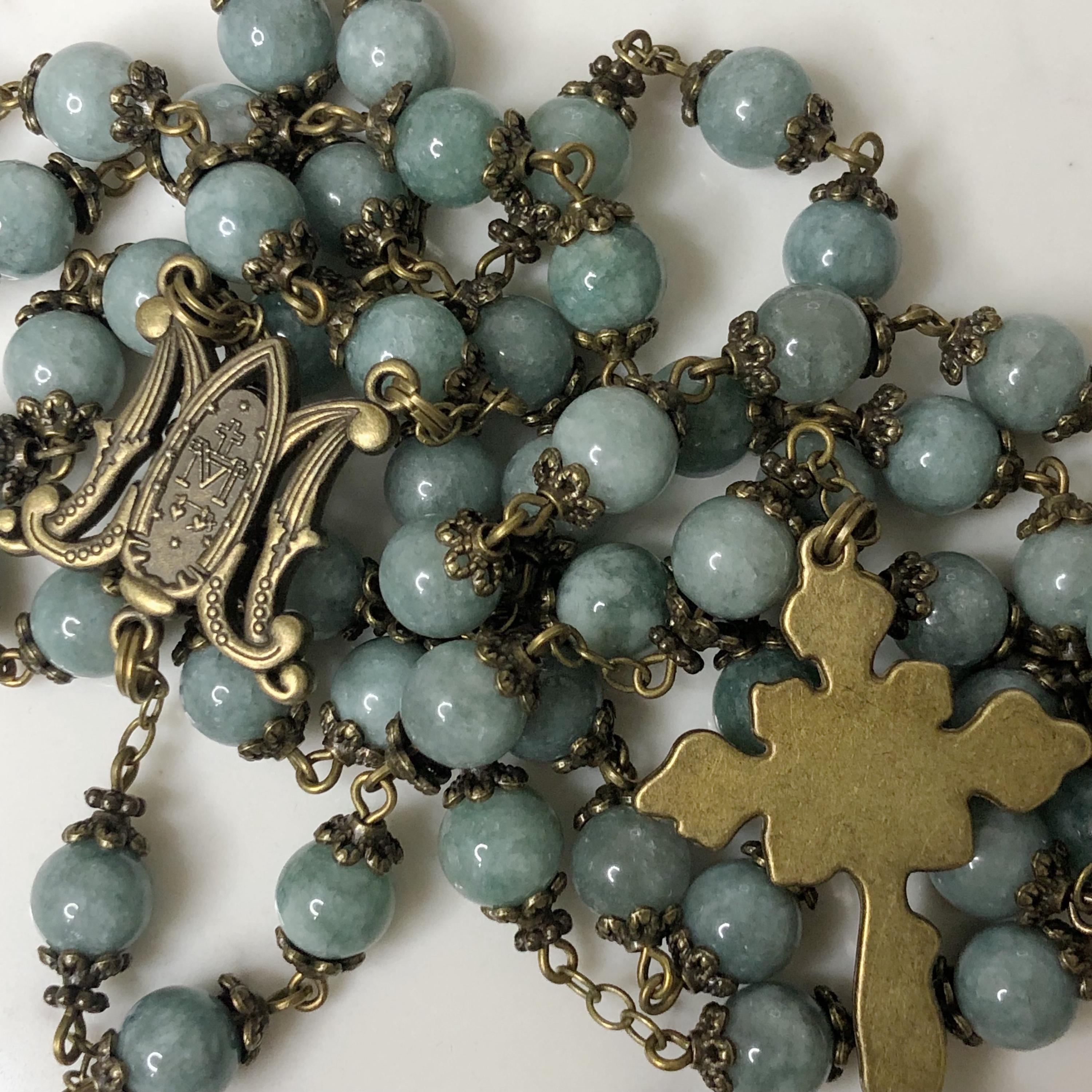 Handmade Green Jade Rosary - Etsy