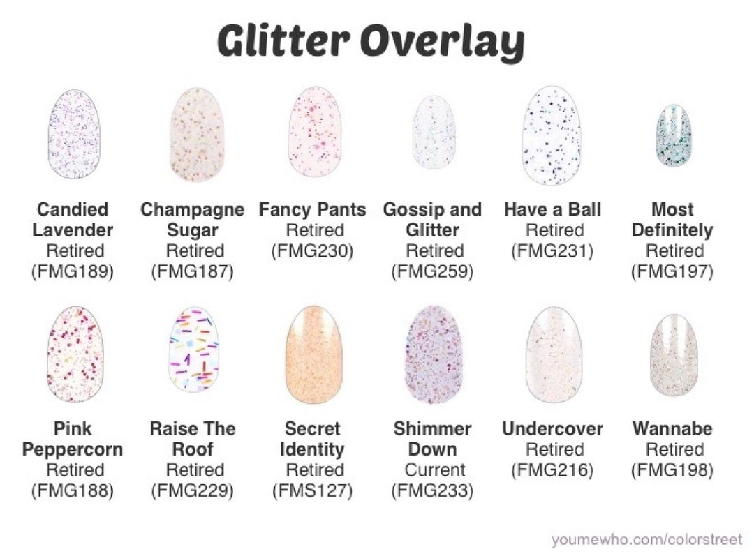 Color Street Glitter Overlay Nail Strips 100% Real Nail Polish Made in ...