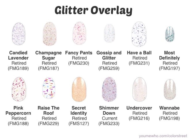 Color Street Glitter Overlay Nail Strips 100% Real Nail Polish Made in ...