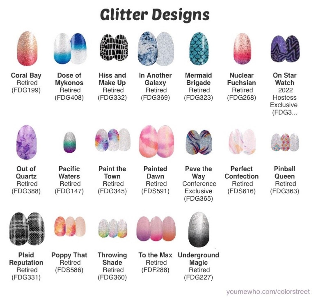 Color Street Glitter Design Nail Strips | 100% Real Nail Polish | Made ...