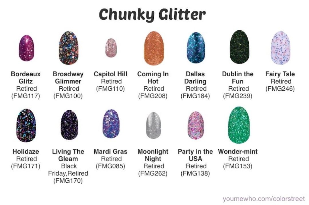 Color Street Chunky Glitter Nail Strips | 100% Real Nail Polish | Made ...