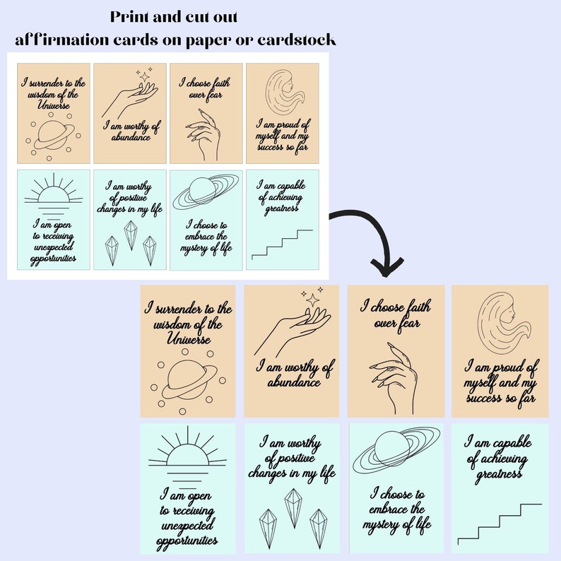 Abundance Affirmations Printable Cards Manifest Abundance - Etsy