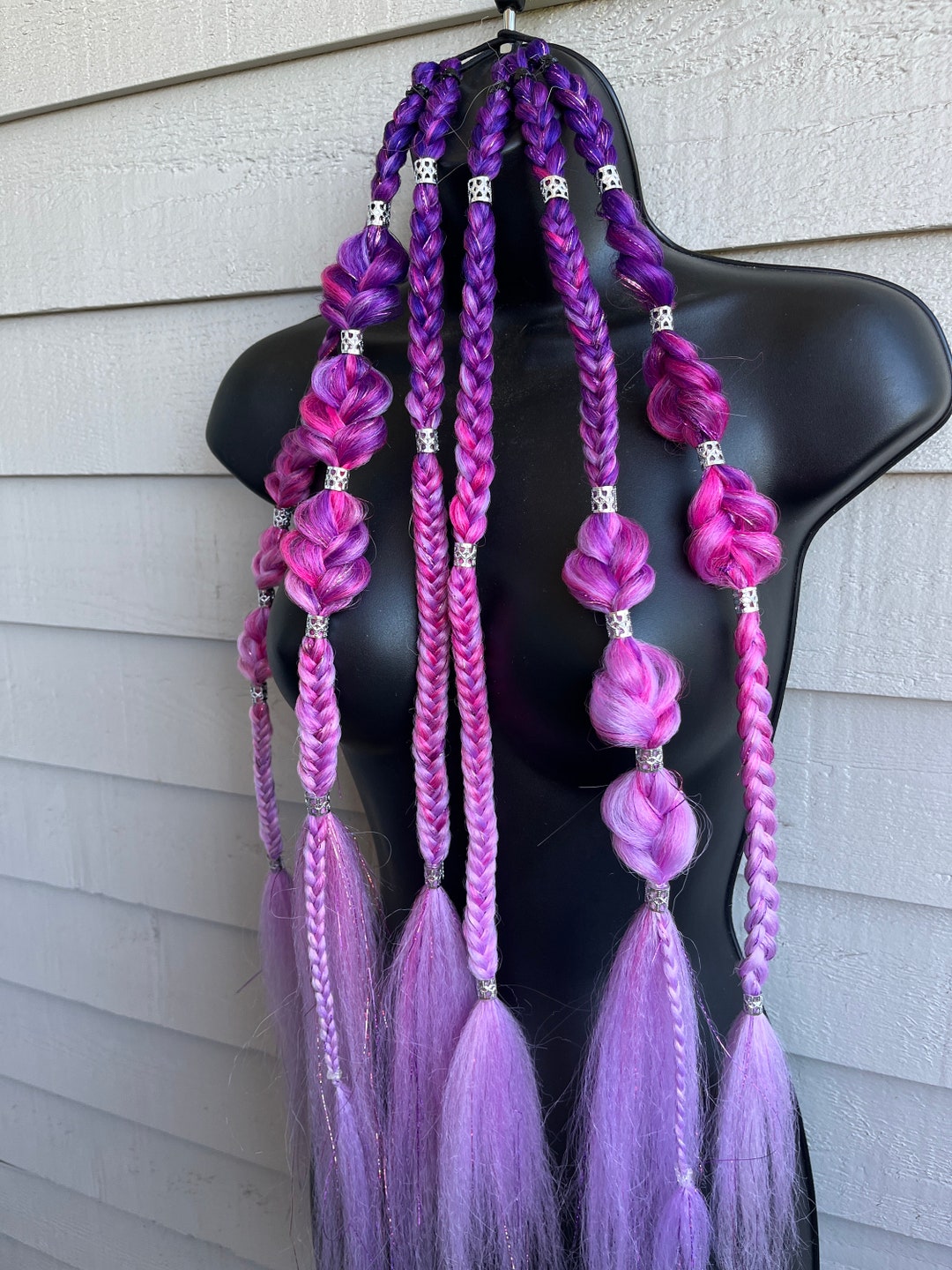 Cheshire Kitty Lightweight Festival Braids Pink Purple Hair - Etsy