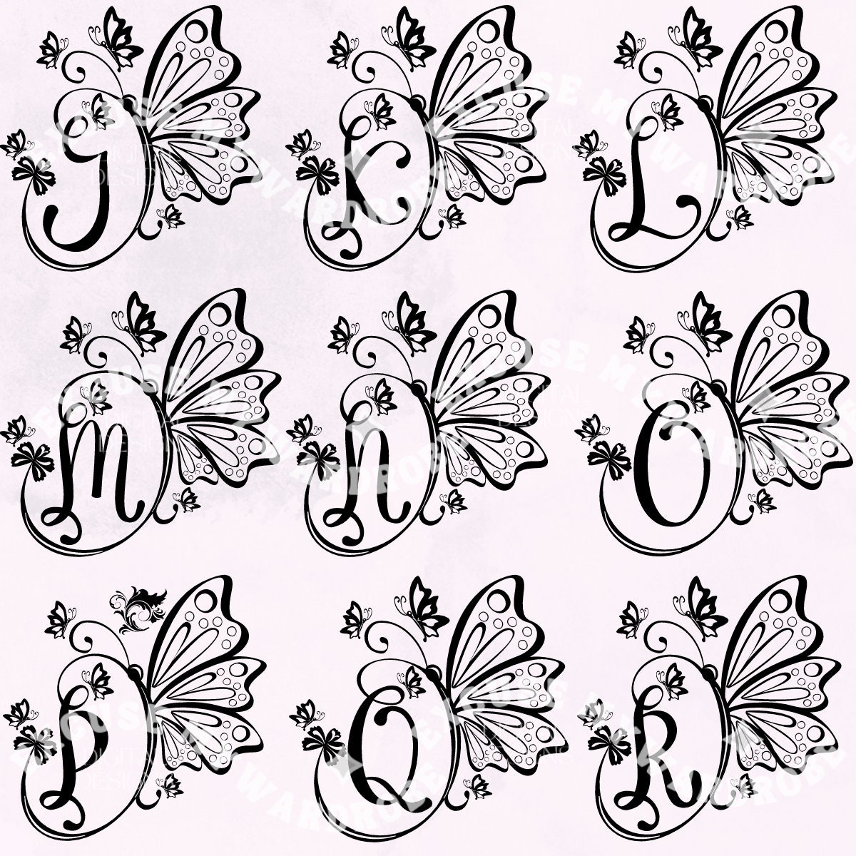 Butterfly Monogram Font, Butterfly Svg, Butterfly Svg Bundle, Butterfly ...