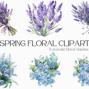 Spring Floral Clipart - 80 Floral Clipart Images in PNG Format - Etsy