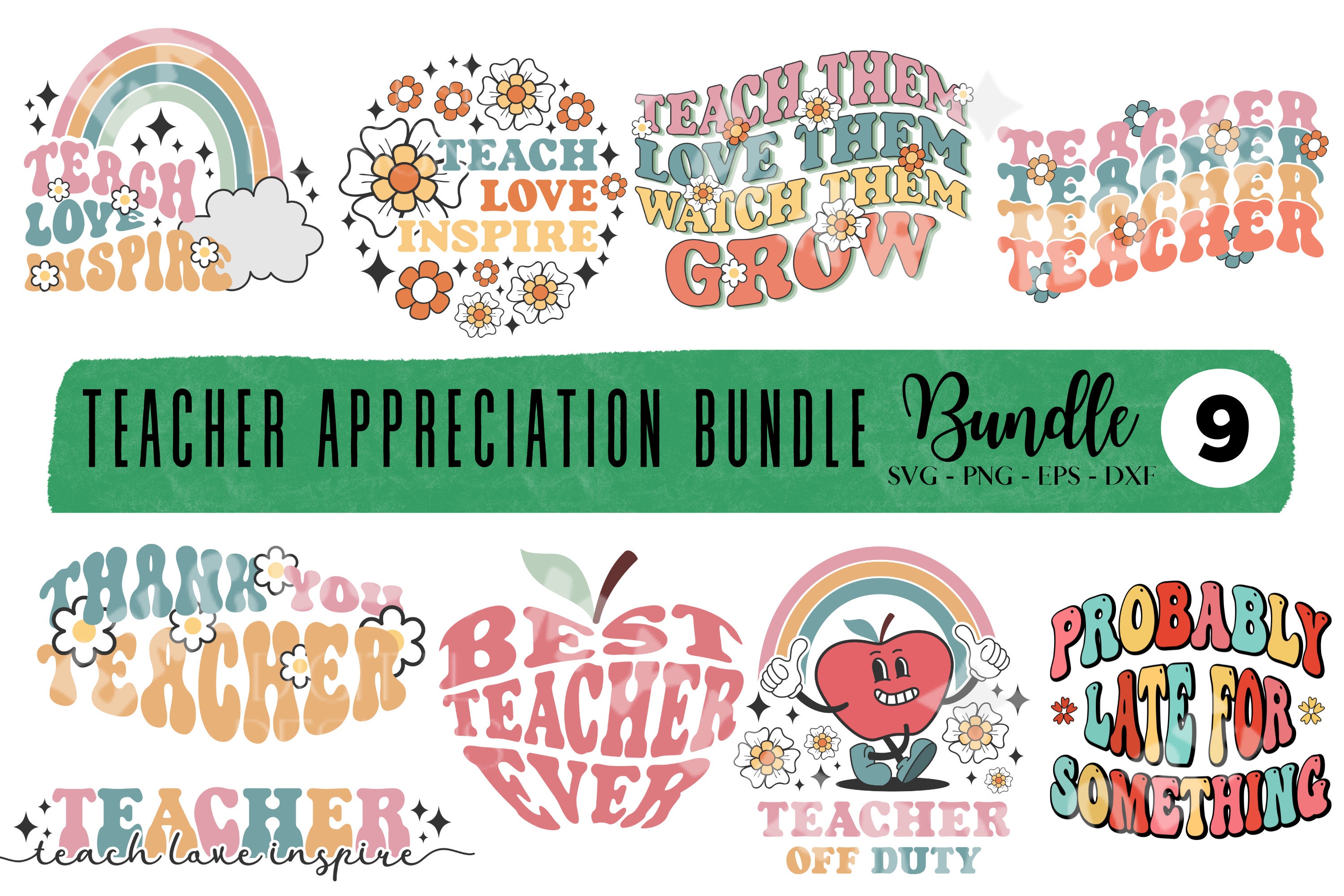 Teacher Appreciation Sublimation Bundle Teacher Appreciation - Etsy