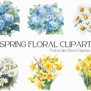 Spring Floral Clipart - 80 Floral Clipart Images in PNG Format - Etsy
