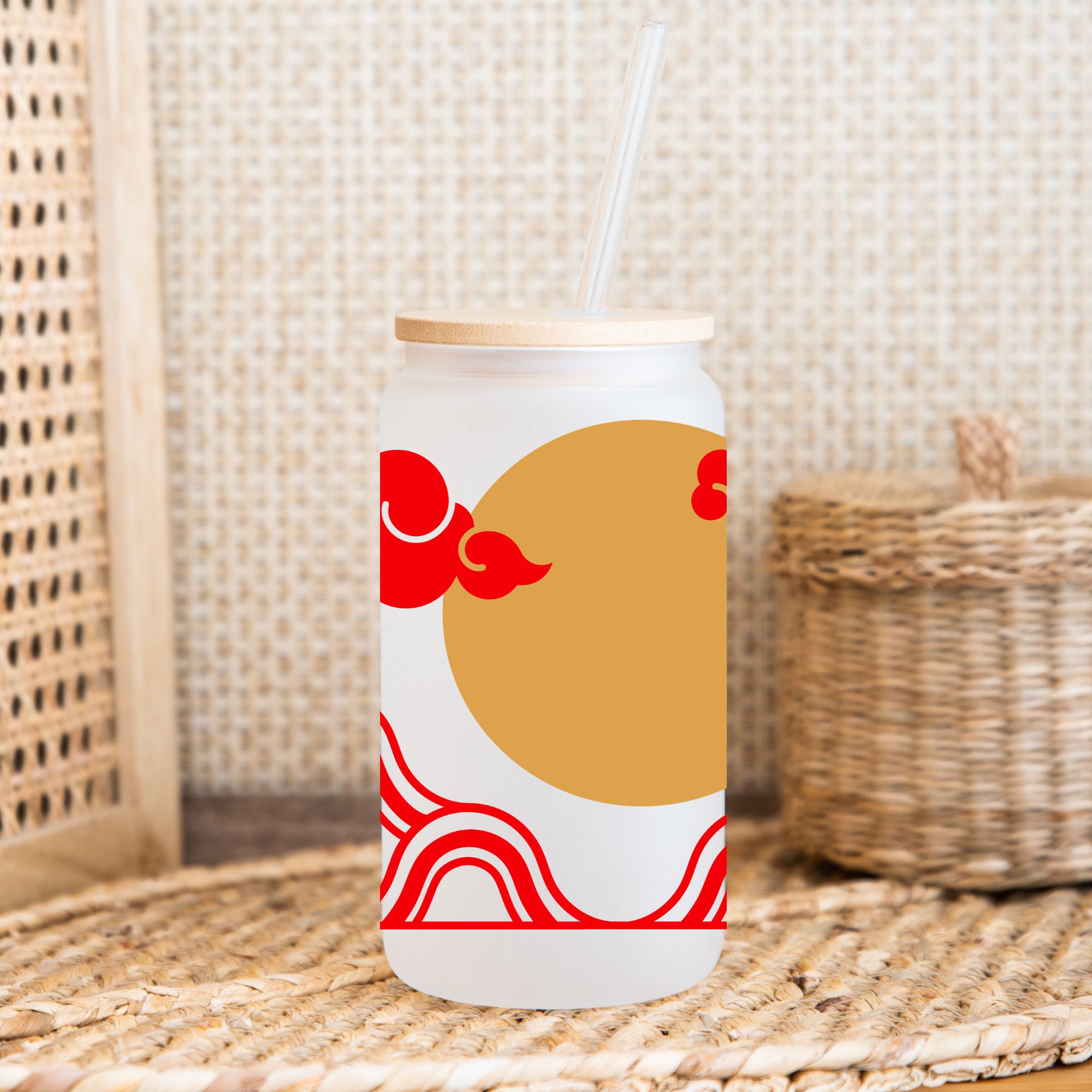 Japanese Anime Clouds Iced Coffee Cup, Anime Glass Cup, Anime, Anime ...