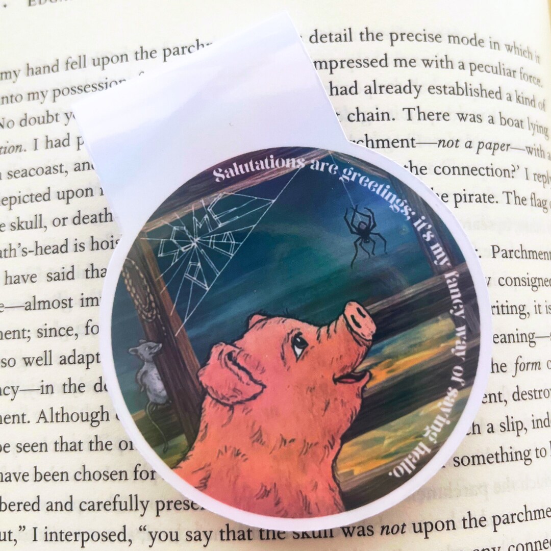 Charlotte's Web Magnetic Bookmark, Holographic Bookmark, Cute Bookmark ...