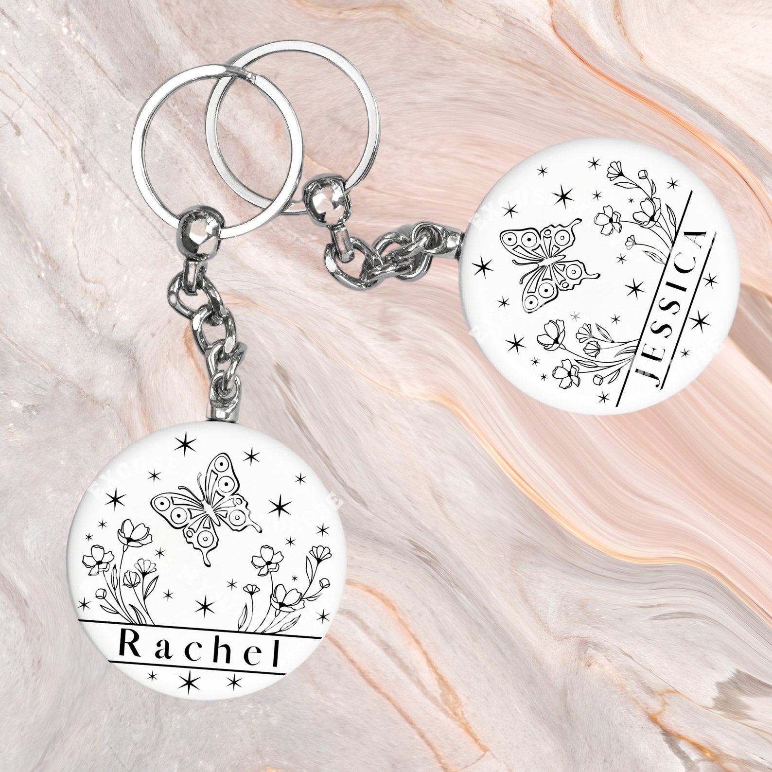 Butterfly Keychain SVG Butterfly SVG Keychain Svg Monogram - Etsy