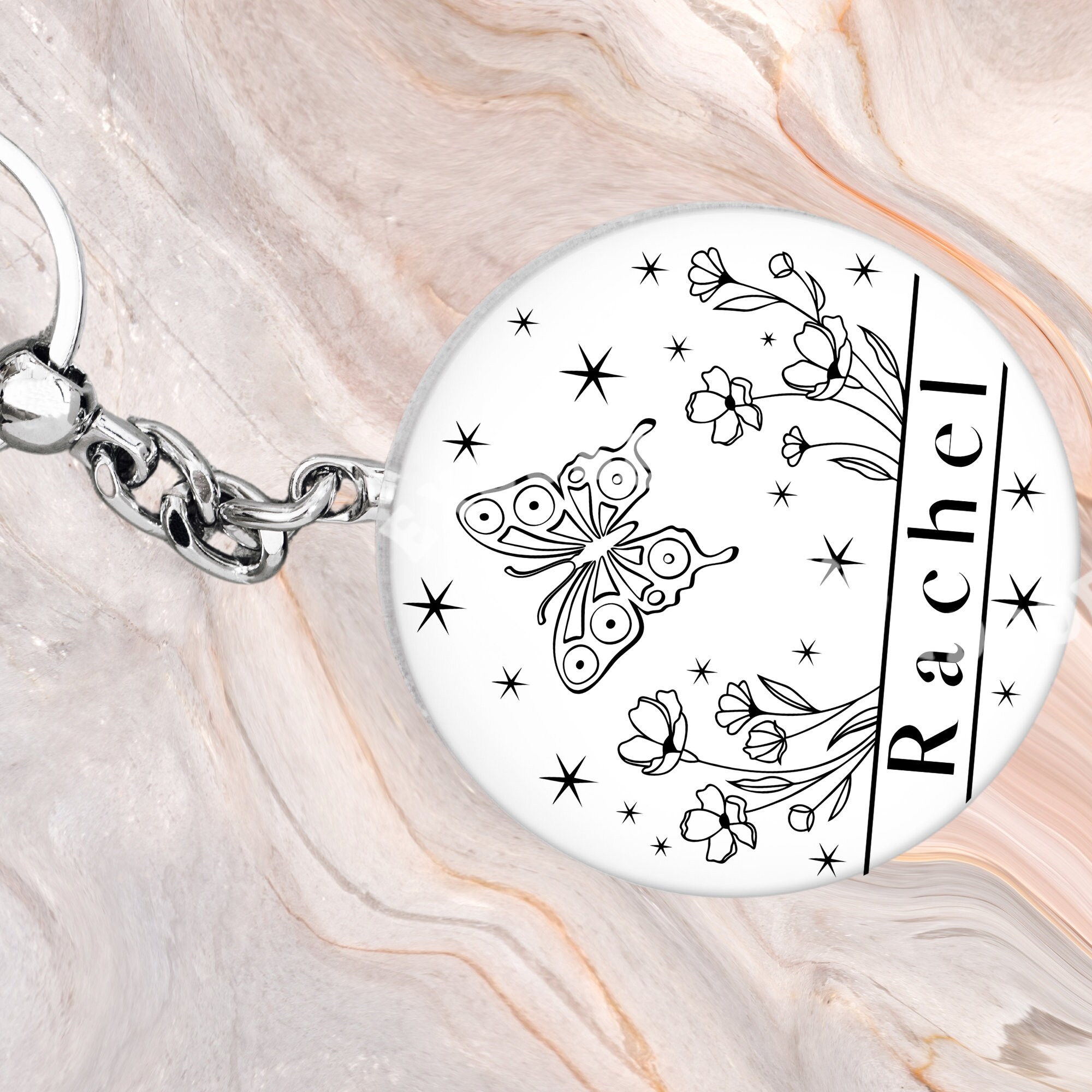 Butterfly Keychain SVG Butterfly SVG Keychain Svg Monogram - Etsy