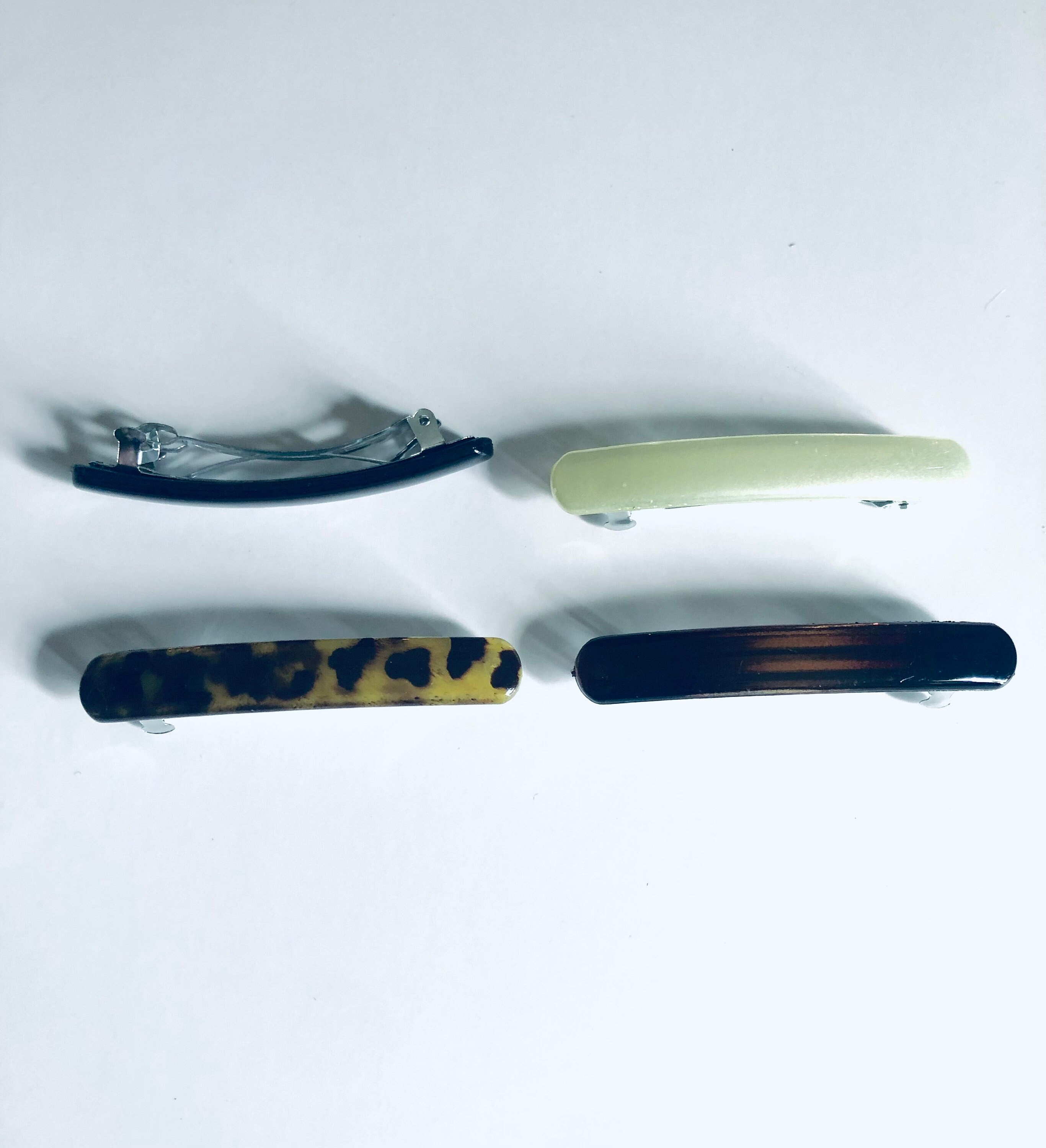 4 PC Long Bar French Barrette Minimalist Barrette Long Tortoise Shell ...