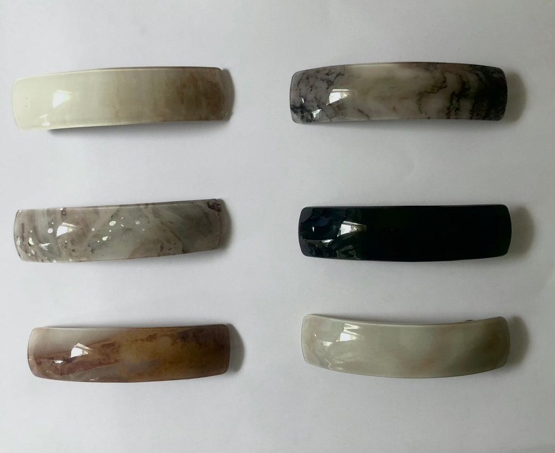 3 PC - 4'' Non-slip Resin Hair Barrette| L-french Barrette|geometric ...