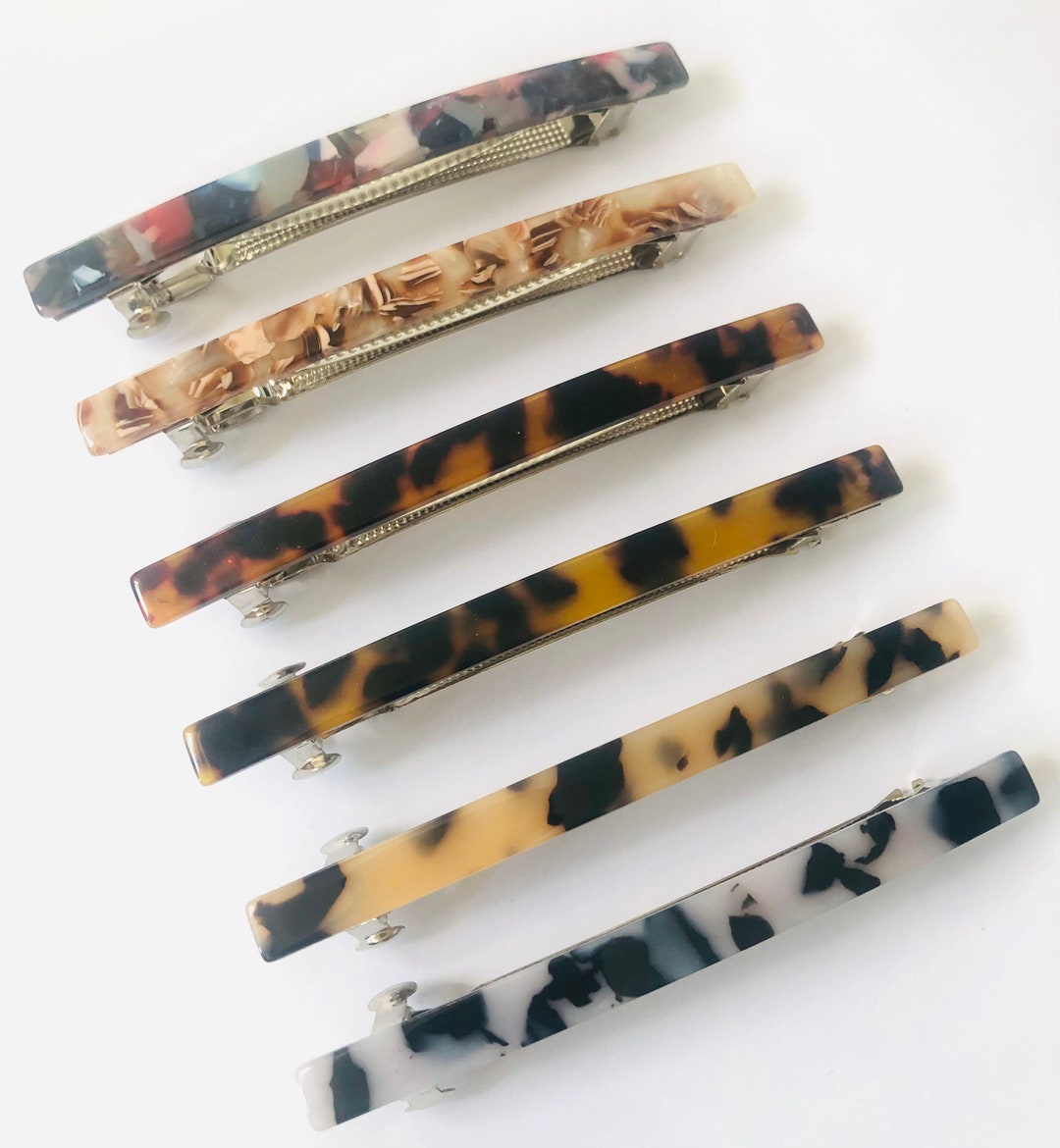 5” Acetate Hair Barrette | Tortoise Shell Hair Clip Barrette |long Slim ...