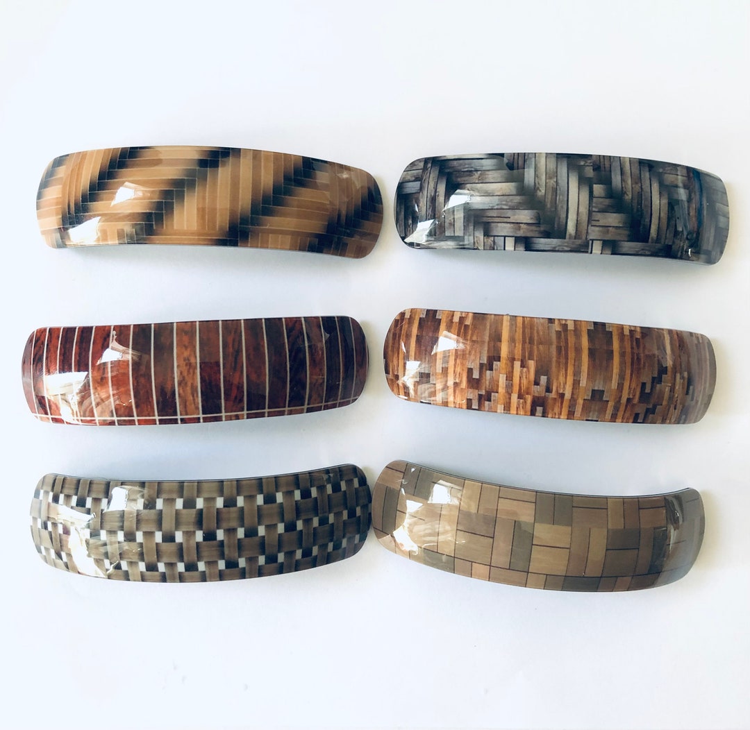 4 Non-slip French Barrette Tortoise Shell Hair Clip Barrette Geometric ...