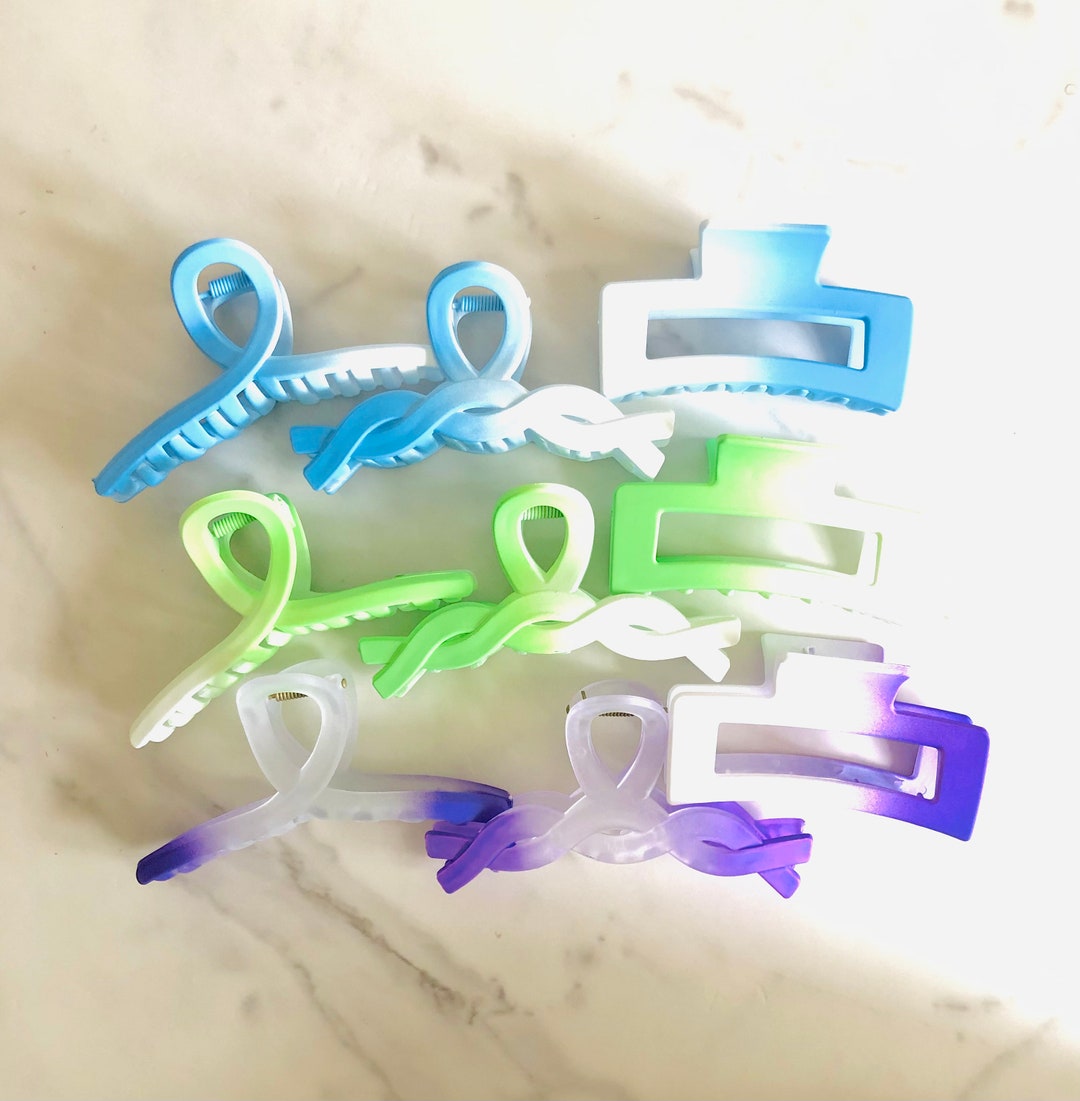 3 PC Matte Tie Dye Hair Claw Clips Hair Claw Set Women Hair Clips Matte ...