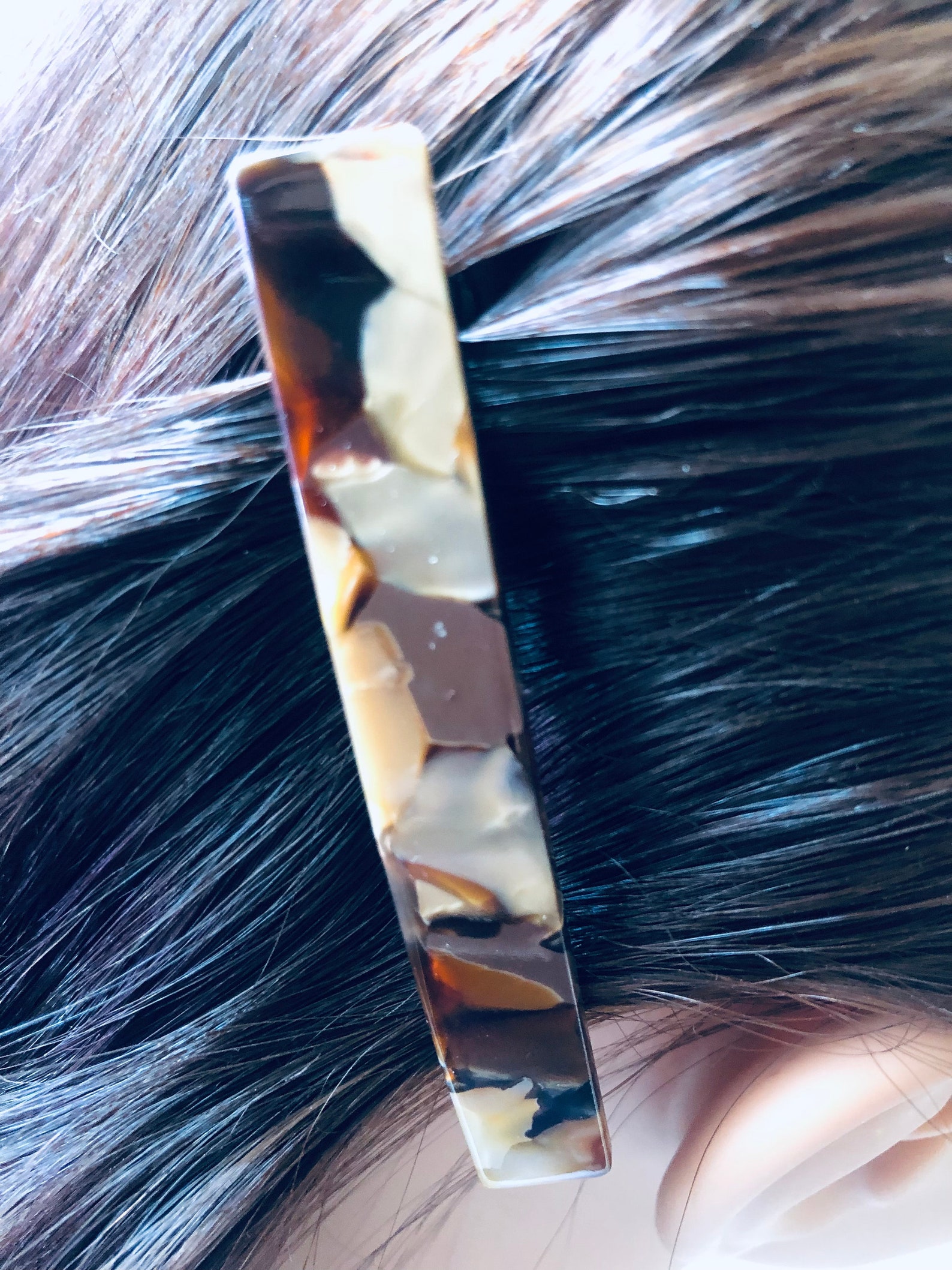 Tortoise Shell French Barrette | Acetate Ponytail Hair Clip - Etsy